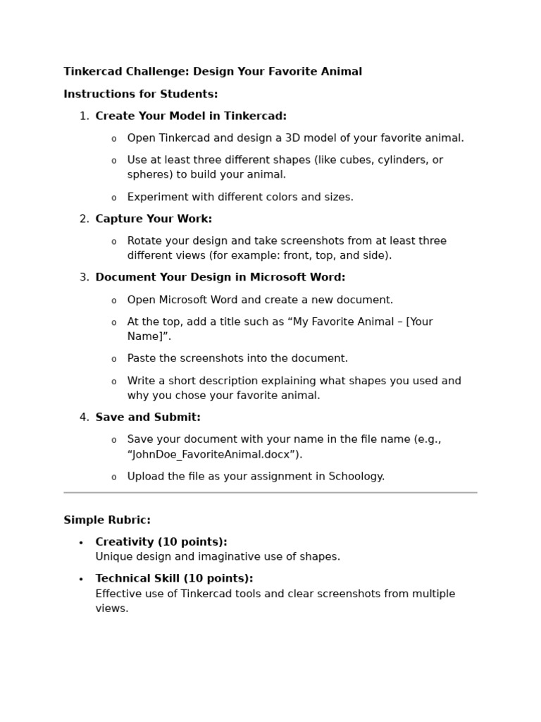 Tinkercad Challenge | PDF