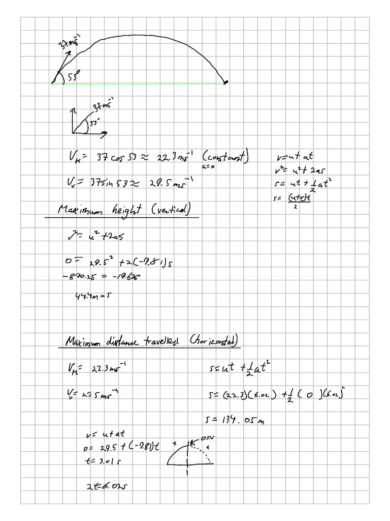 Projectile Motion Problems | PDF