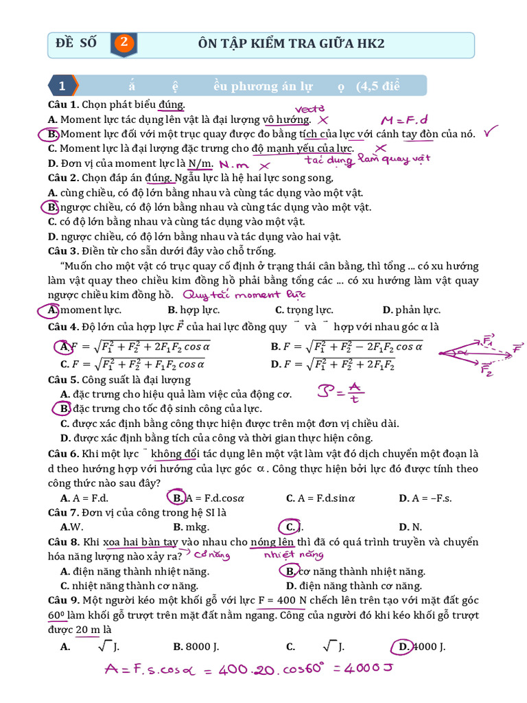 Đề Số 2 - Ôn Tập Ktra Gk2 | PDF