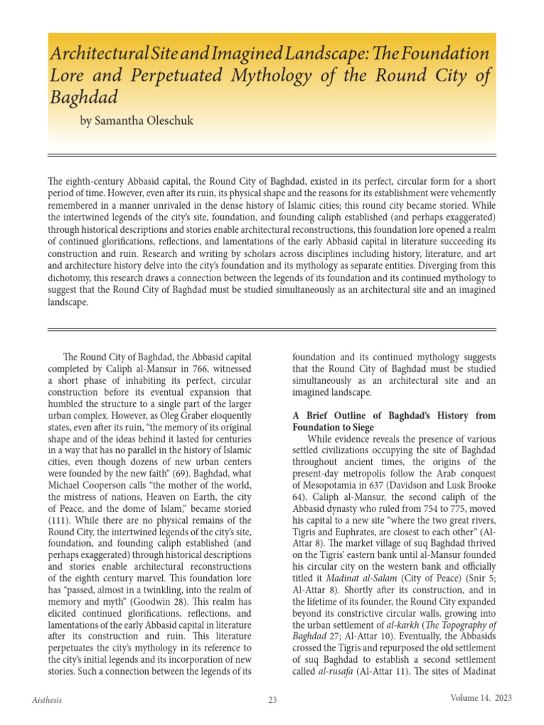 01 - Round City of Baghdad | PDF | Baghdad