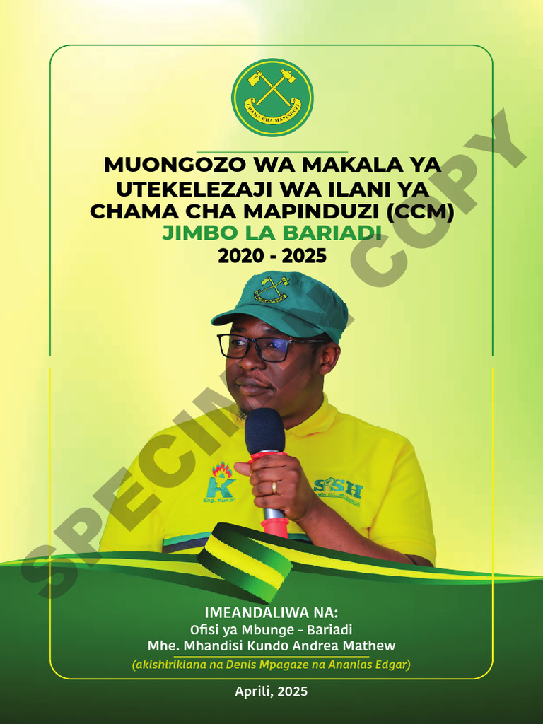 Muongozo Makala Ilani Bariadi Official | PDF