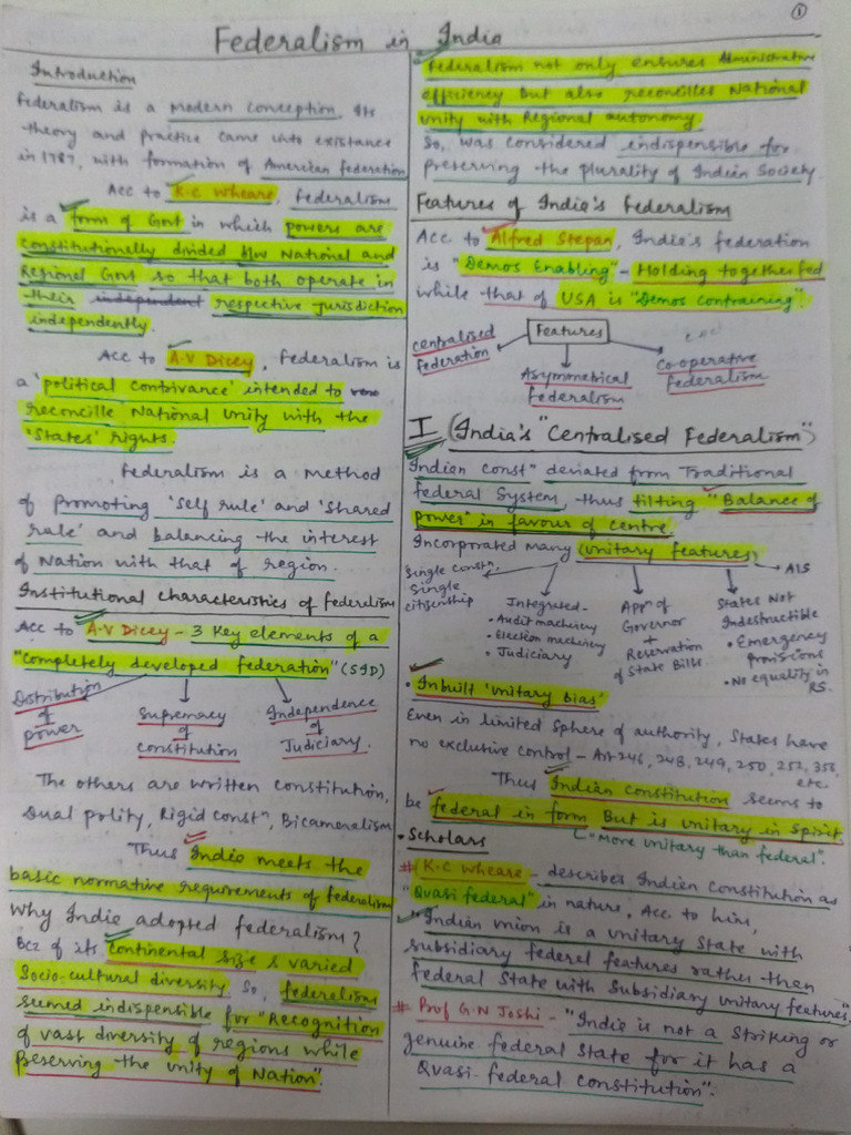 Federalism in India | PDF