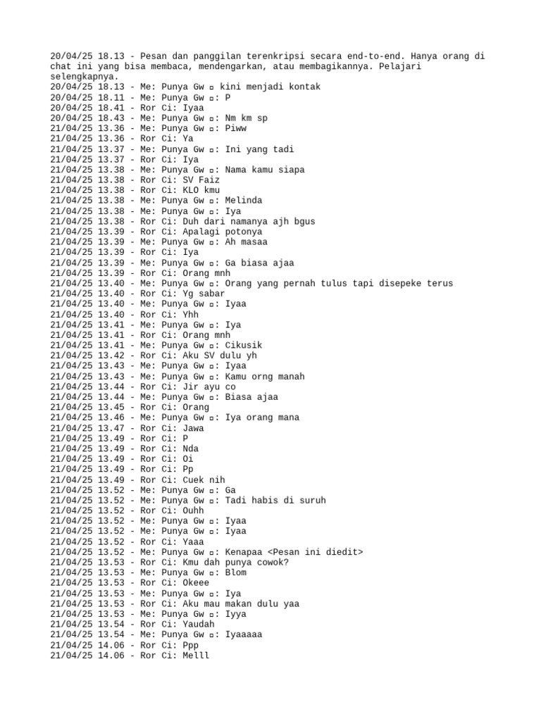 Chat WhatsApp Dengan Me Punya Gw ? | PDF