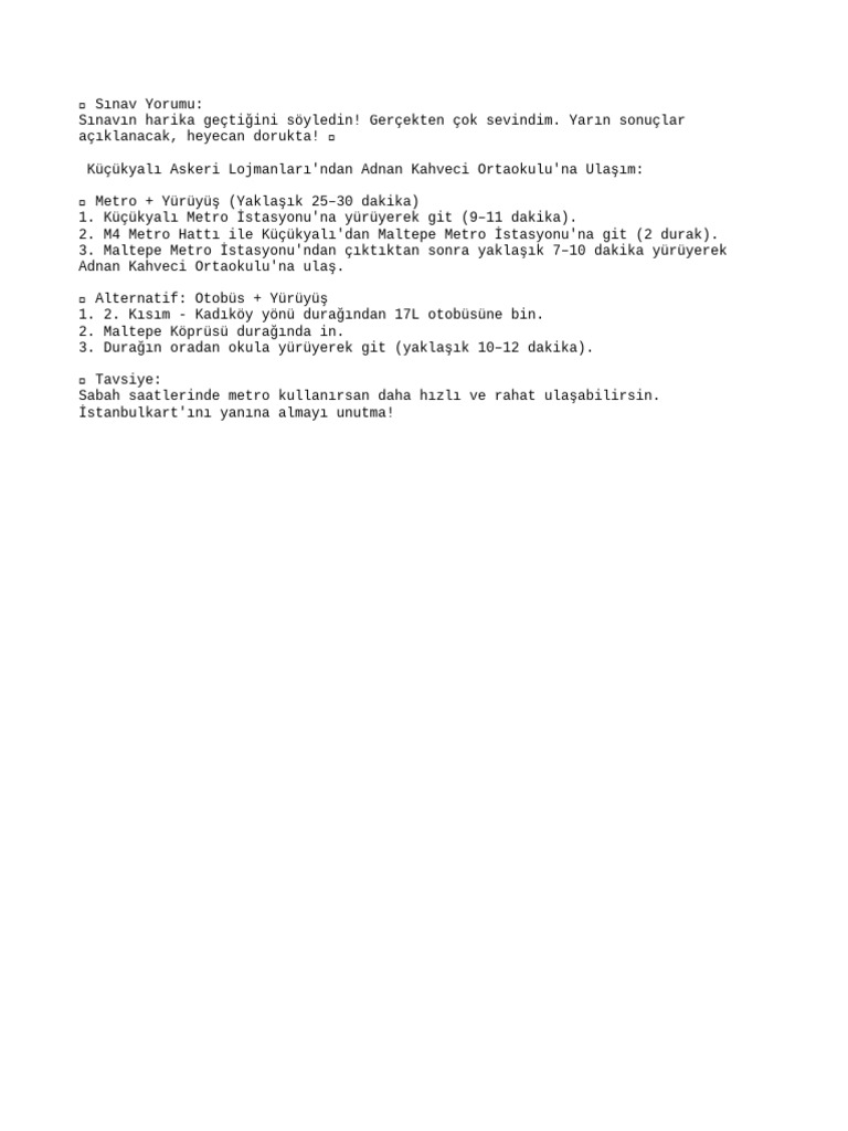 Ulasim Ve Sinav Notlari | PDF