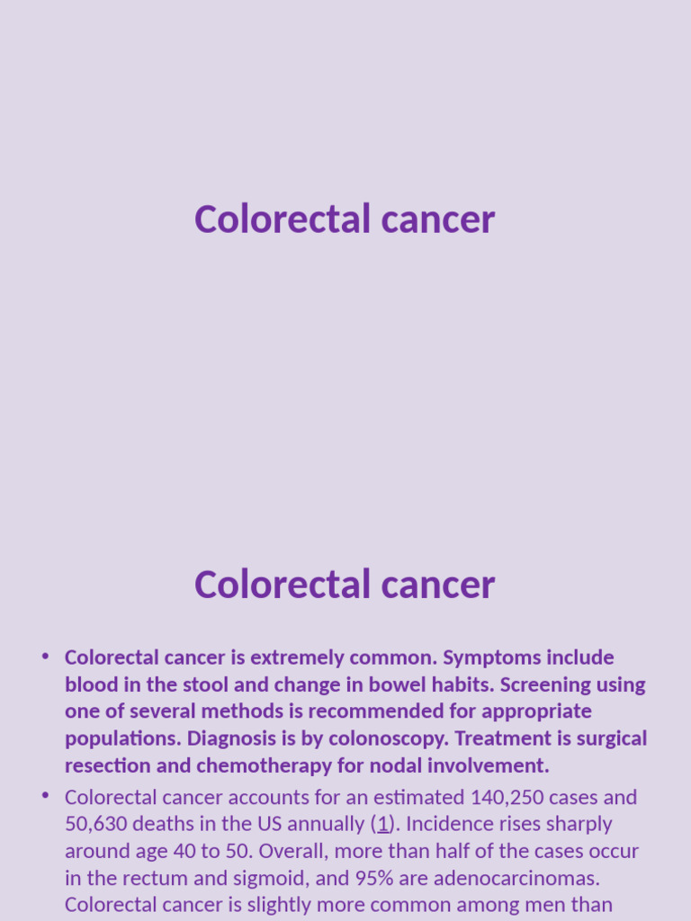 Colorectal Cancer | PDF | Colorectal Cancer | Colonoscopy