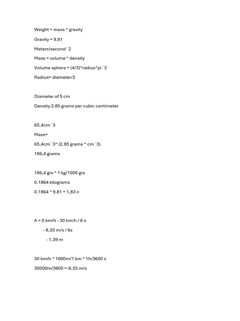 Weight Mass Gravity | PDF