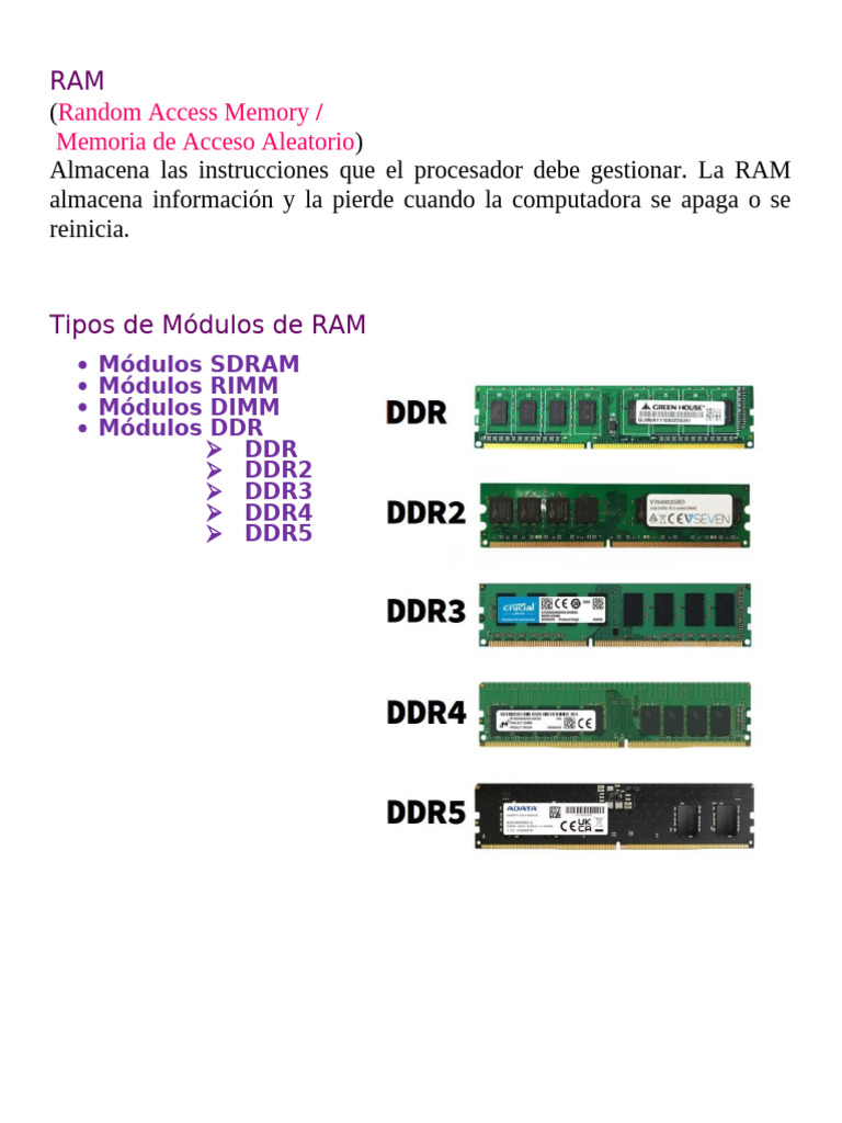 Tipos de Módulos de RAM | PDF