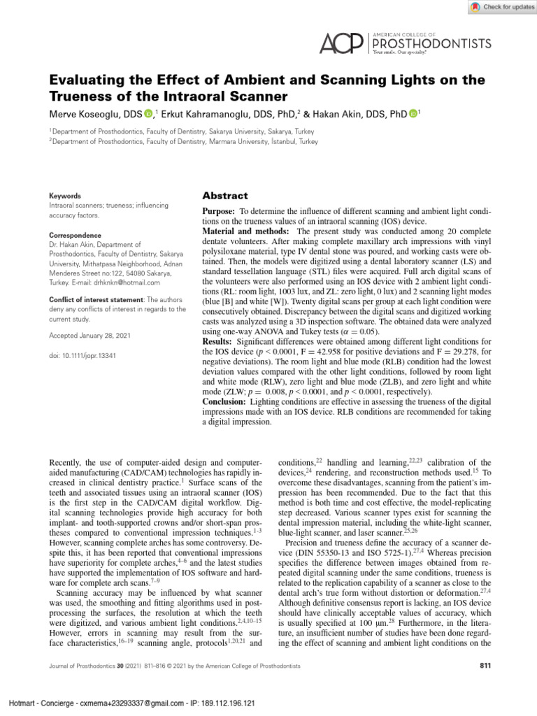Journal of Prosthodontics - 2021 - Koseoglu - Evaluating The Effect of ...