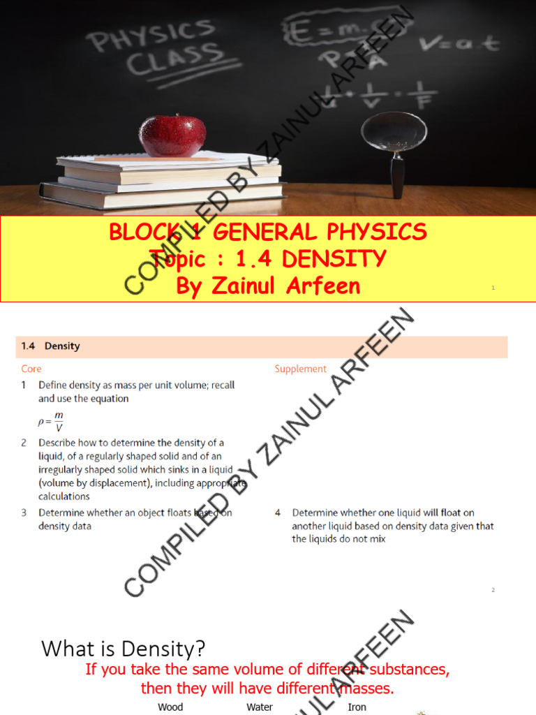 1.4 Density Watermark | PDF | Density | Volume