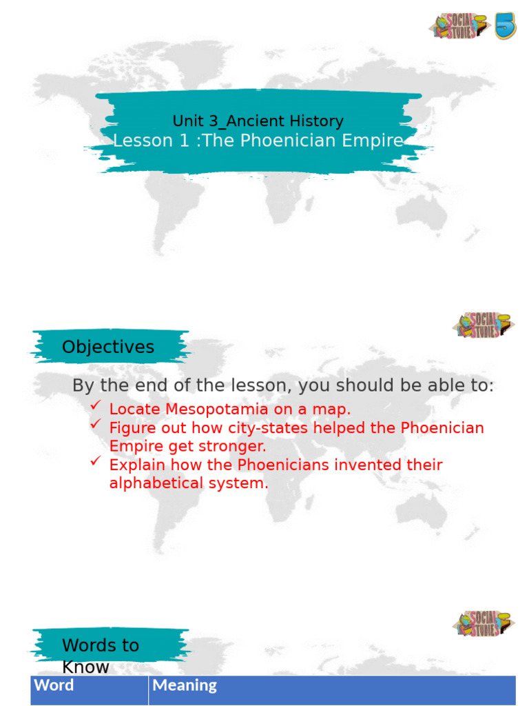 01-Grade 5 - Unit 3 - Ancient History - Lesson 1 - The Phoenician ...