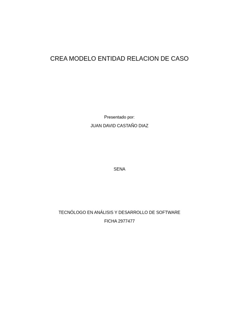 Modelo Entidad-Relación en Software | PDF | Recuperación de información ...