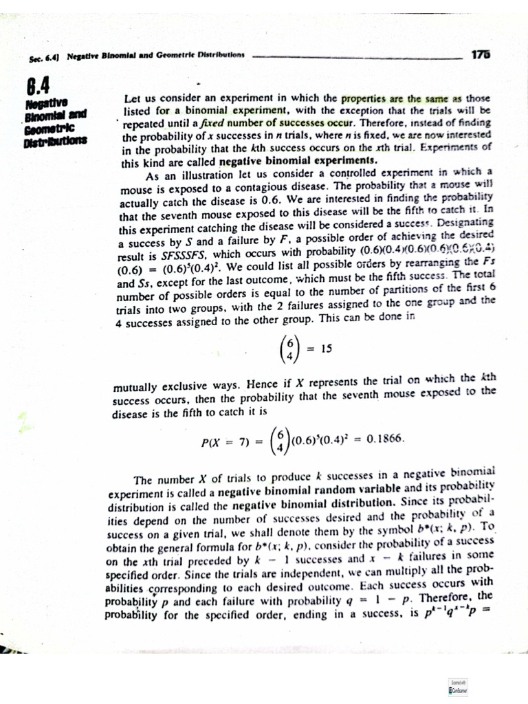 Negative Binomial, Geometric, Poisson | PDF