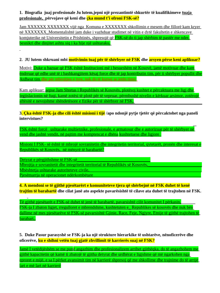 Testi Për Intervju 1 | PDF