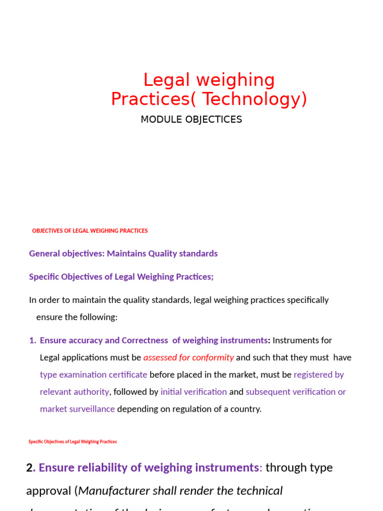 Legal Weighing Practices Overview | PDF | Metrology