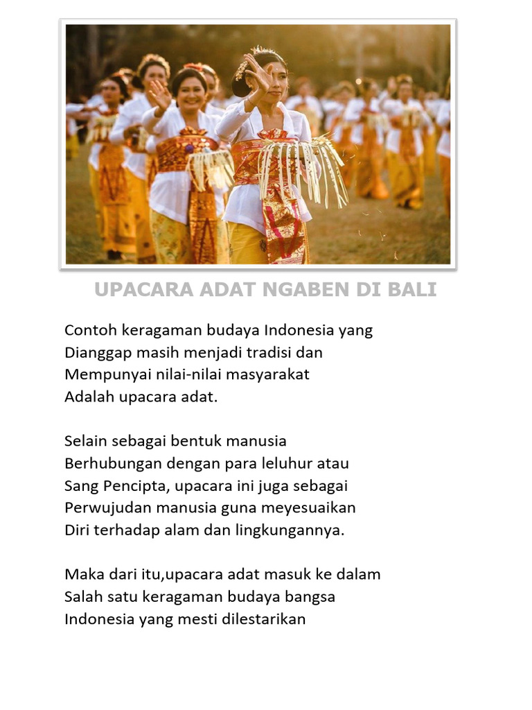 Upacara Adat Ngaben Di Bali | PDF