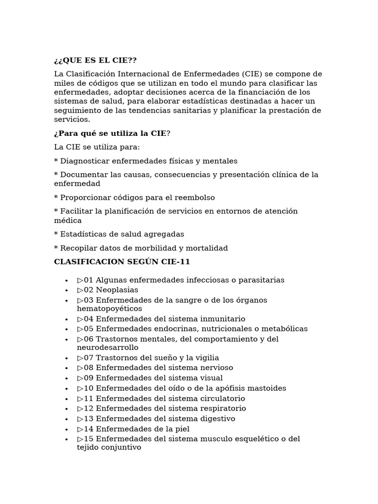 Que Es El Cie | PDF | Ciencias de la Salud | Cuidado de la salud