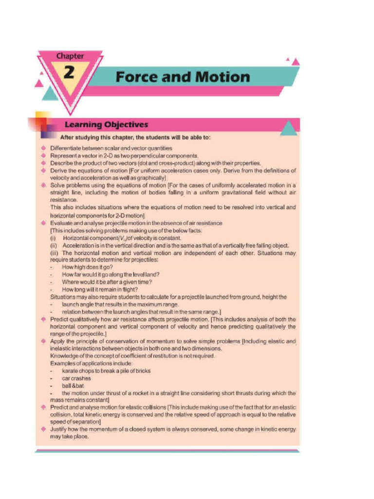 Chapter 2 Physics 1st Year | PDF