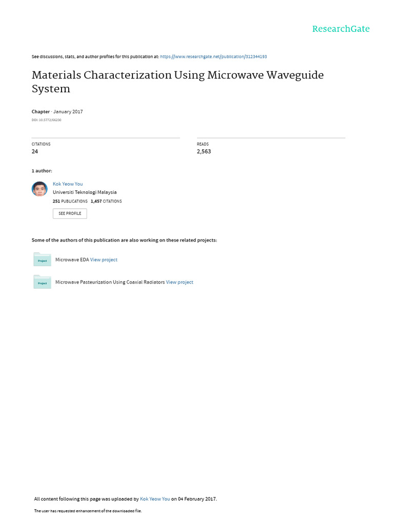 Microwave Waveguide Materials Characterization | PDF | Coaxial Cable ...