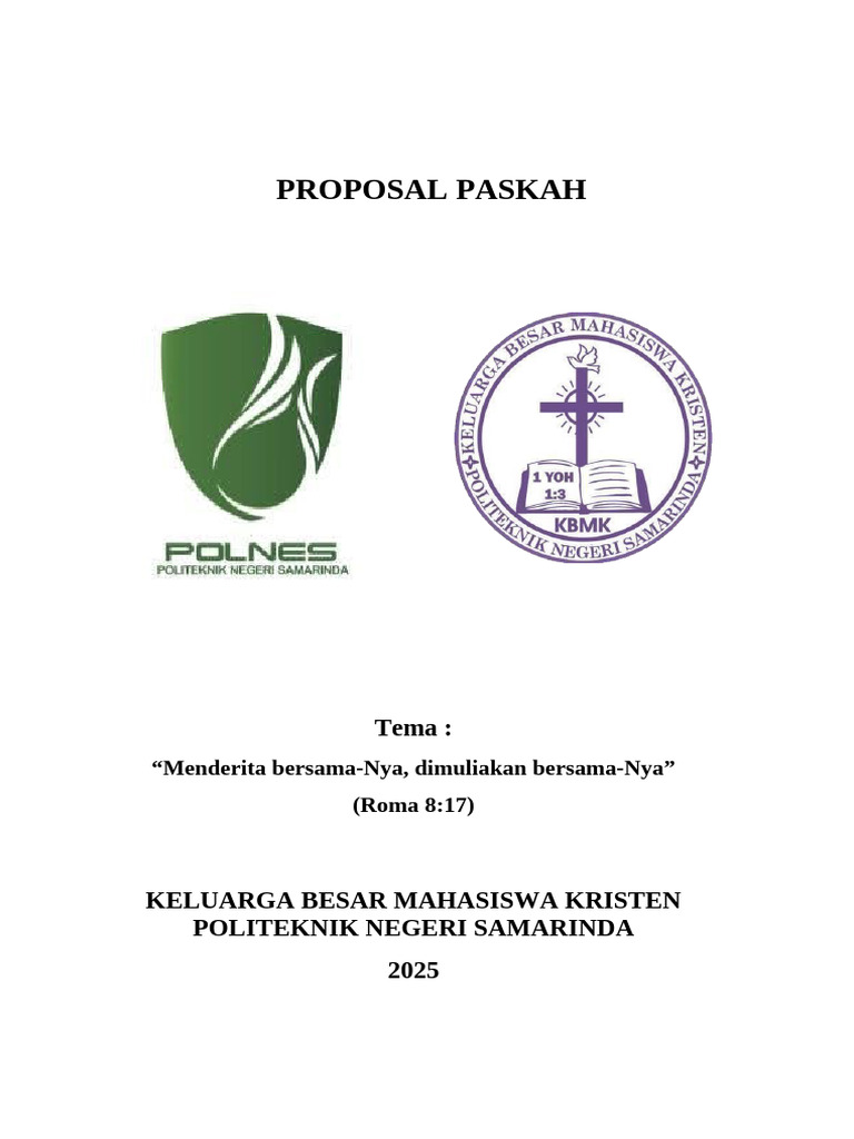 PROPOSAL - PASKAH - KBMK - 2025 - 1 Fiks | PDF