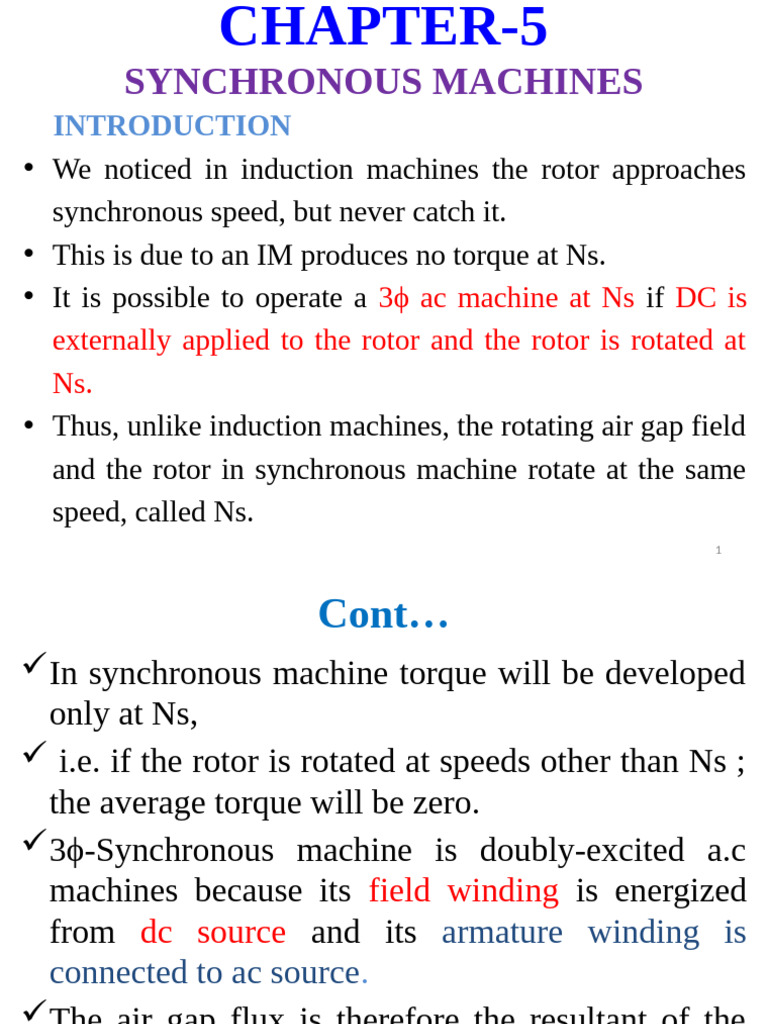 2025 Chapter-5 (Sync Machine) | PDF | Electric Motor | Electric Generator