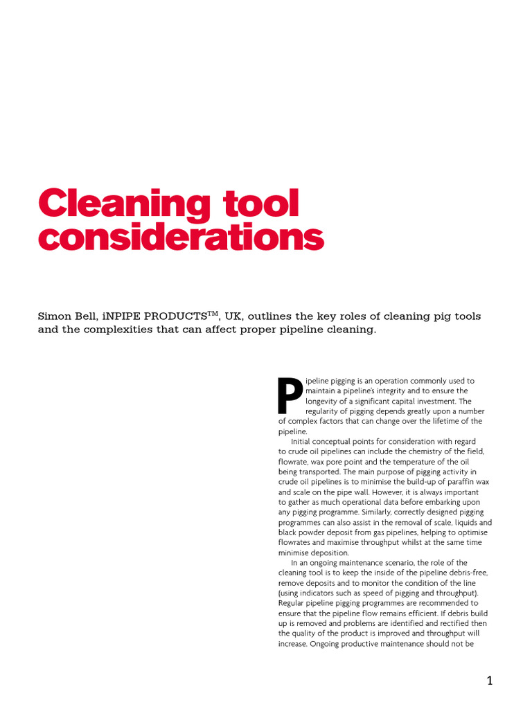 iNPIPE-Products-Cleaning-Tool-Considerations | PDF | Mechanical ...
