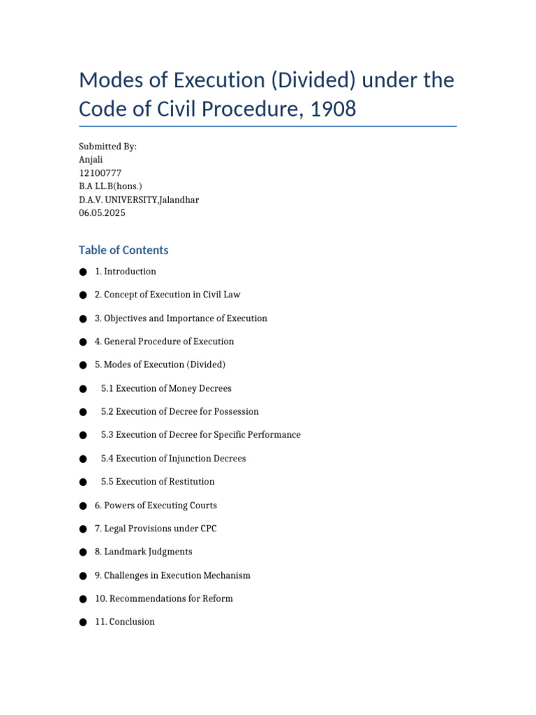 Expanded_Modes_of_Execution_Assignment | PDF | Judgment (Law) | Lawsuit
