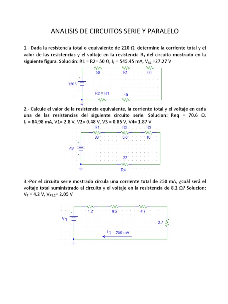 Ejercicios de Circuitos Serie y Paralelo | PDF