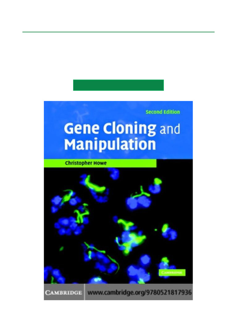 Gene Cloning and Manipulation Book | PDF