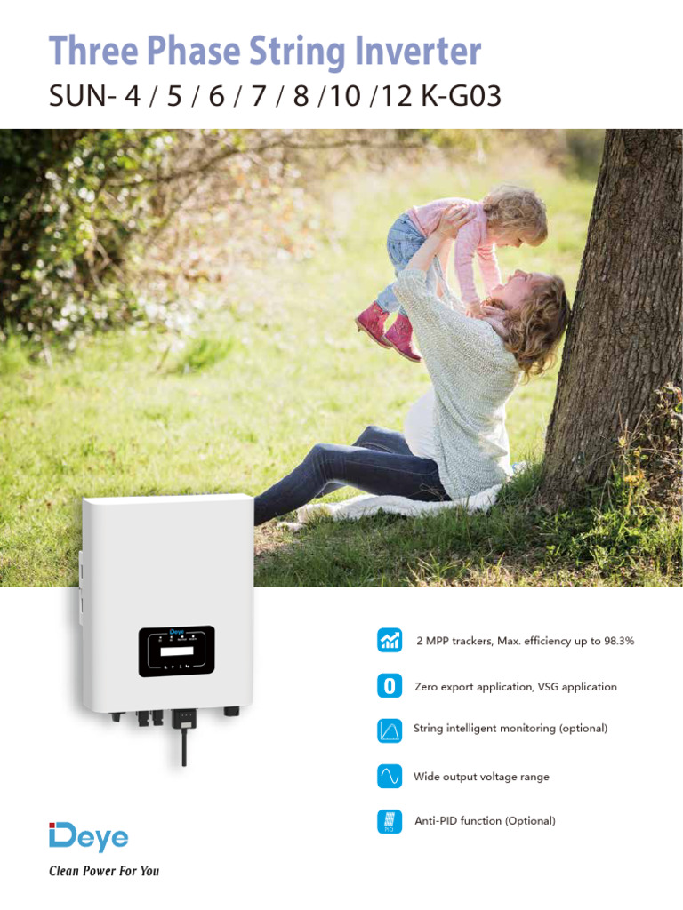 Datasheet Deye Sun 3P (4-10) K-G03 | PDF | Alternating Current ...