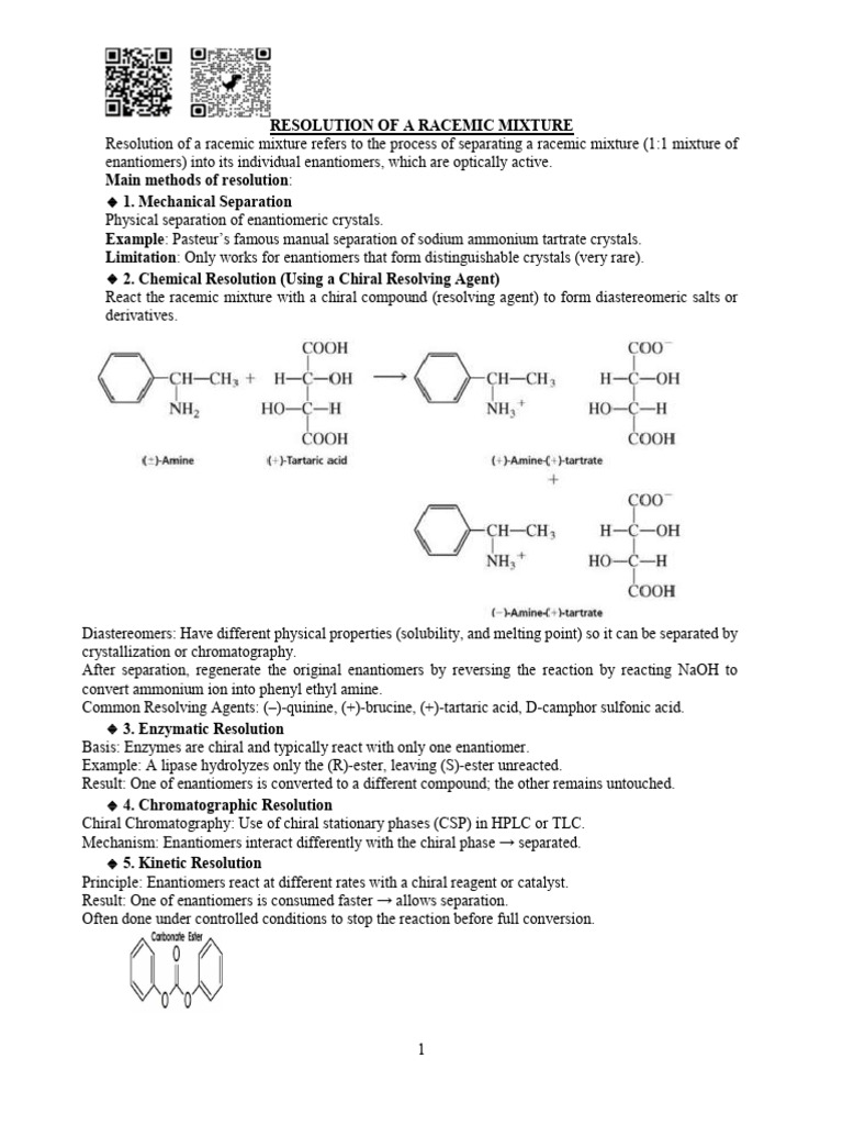 4-2-Resolution of Racemic Mixture | PDF | Chirality (Chemistry ...