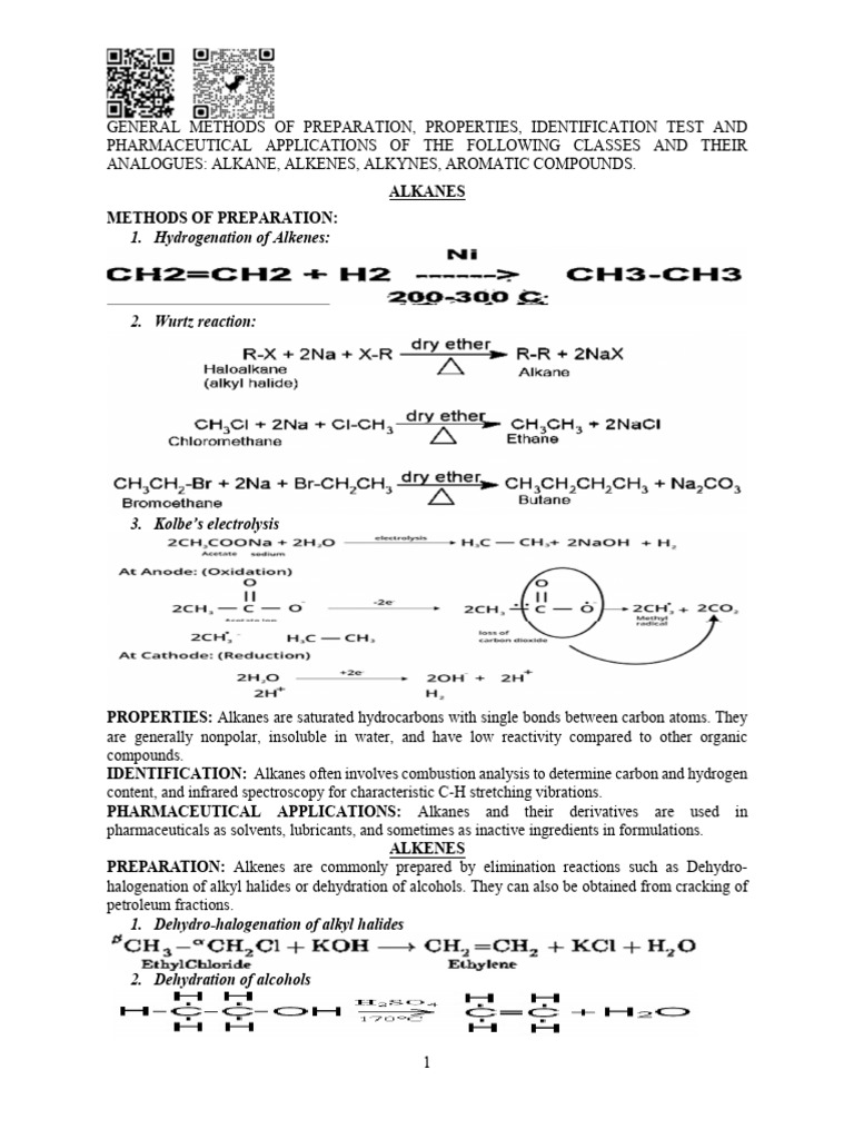 5-1-Alkanes, Alkenes, Alkynes, Aromatics | PDF | Alkene | Alkane