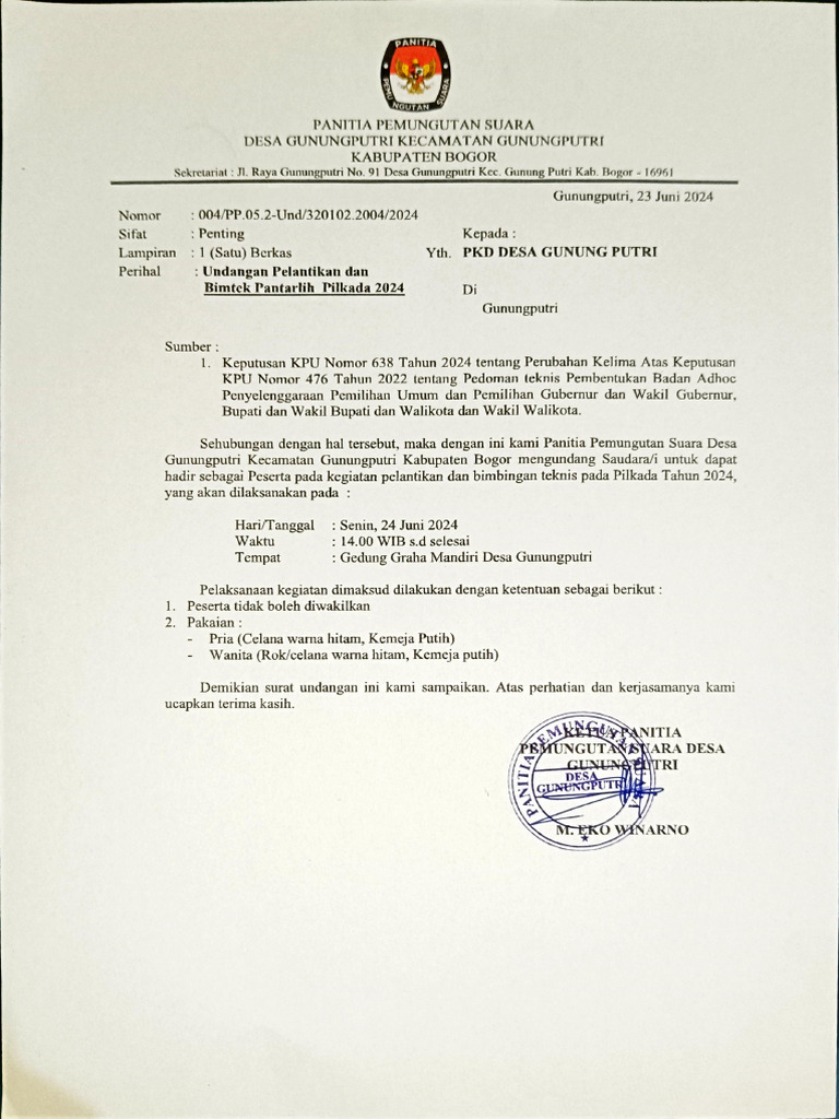 Undangan Pelantikan | PDF