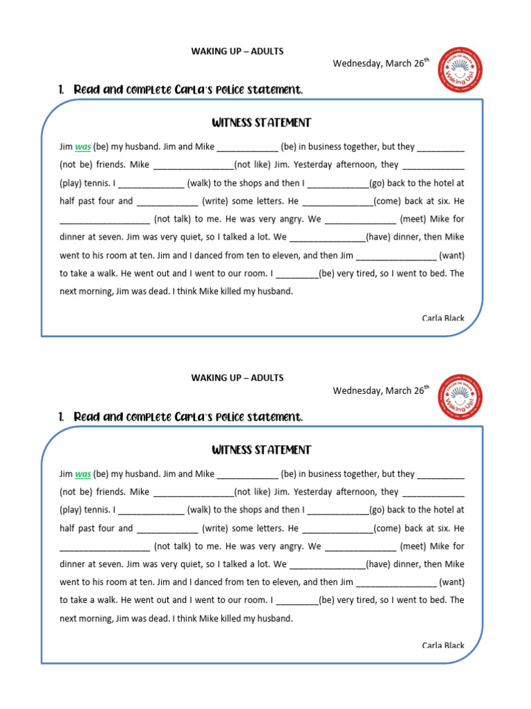 A Police Statement | PDF
