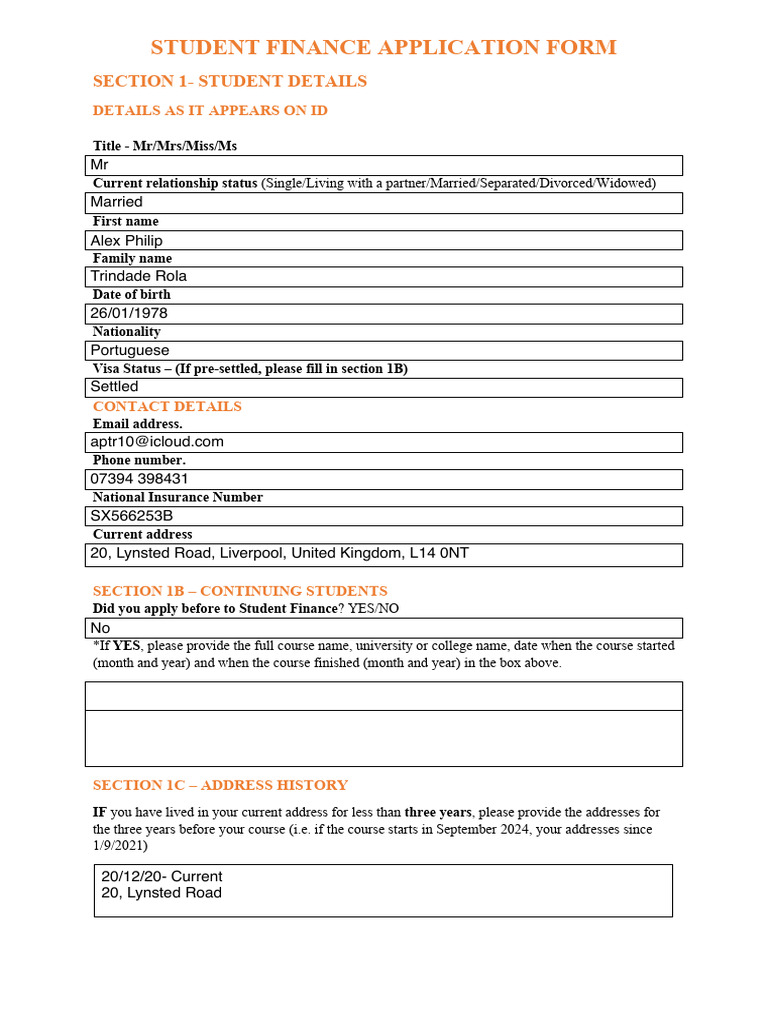 Sfe Application Form v3.0 | PDF