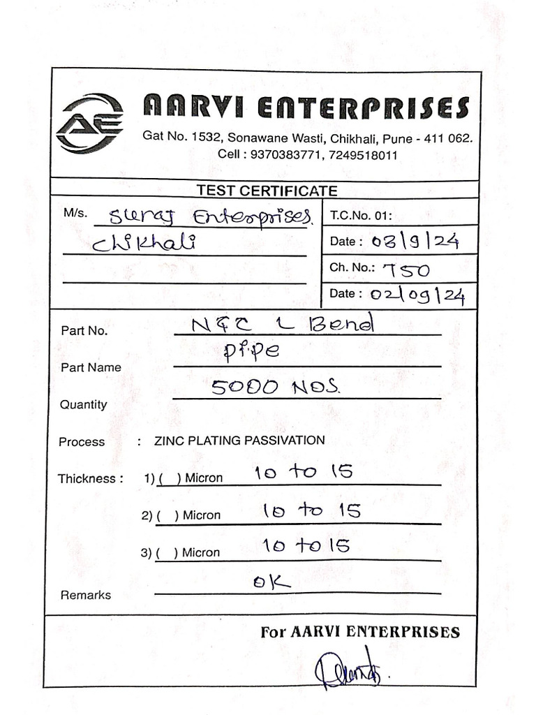 Plating Test Report | PDF