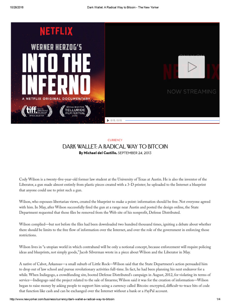 Dark Wallet - A Radical Way To Bitcoin - The New Yorker | PDF | Bitcoin