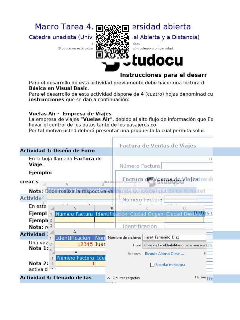 Macro Tarea 4xlsm Universidad Abierta | PDF | Básico | Microsoft Excel