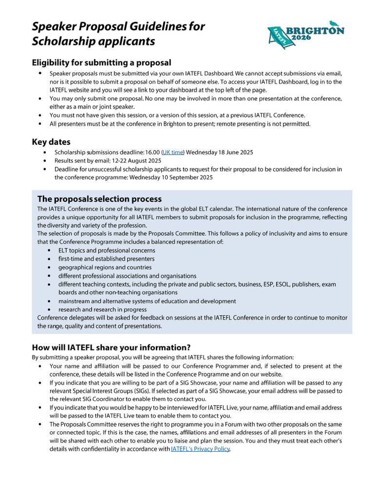 2026 Speaker proposal guidelines for scholarships_0 (1) | PDF