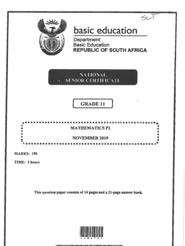 Grade 11 2019 November Maths Paper 2 | PDF