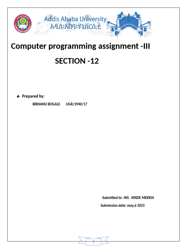 BIRHANU - BOGALE - CP-Assignment III | PDF