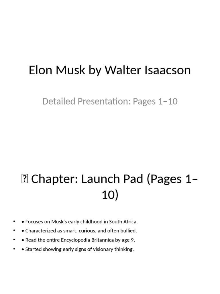 Elon Musk Detailed Pages 1 To 10 | PDF | Elon Musk | Psychological ...