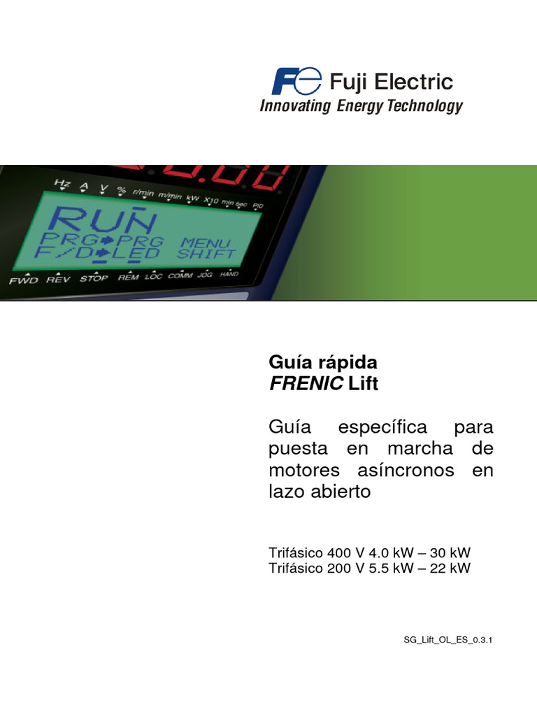 SG_Lift_OpenLoop_ES_0-3-1 | PDF | Ascensor | Poder (Física)