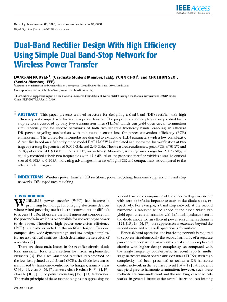 Dual-Band Rectifier Design With High Efficiency Us | PDF | Rectifier ...