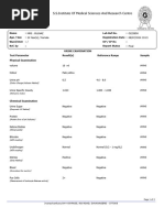 Urinalysis Report Form: Physical Examination | PDF
