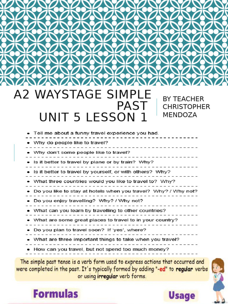 A2 Waystage Simple Past | PDF