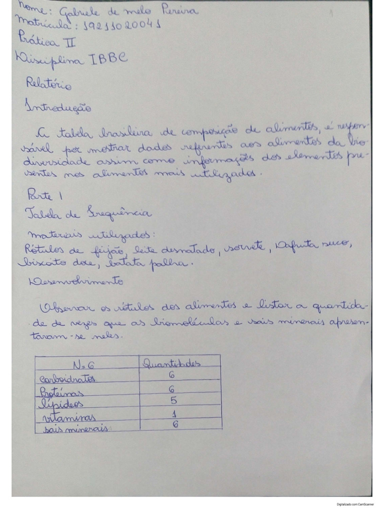 Relatório Prática 2 de IBBC .Gabriele | PDF