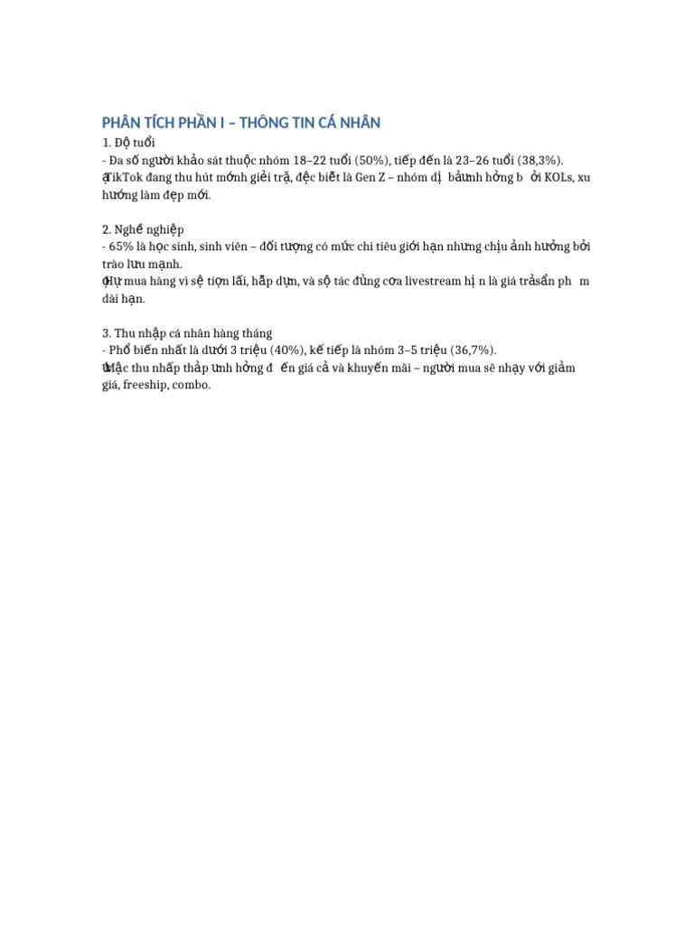 PhanTich PhanI ThongTinCaNhan | PDF