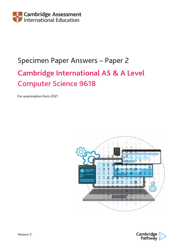 9618 Specimen Paper Answers Paper 2 (For Examination From 2021) | PDF | Boolean Data Type ...
