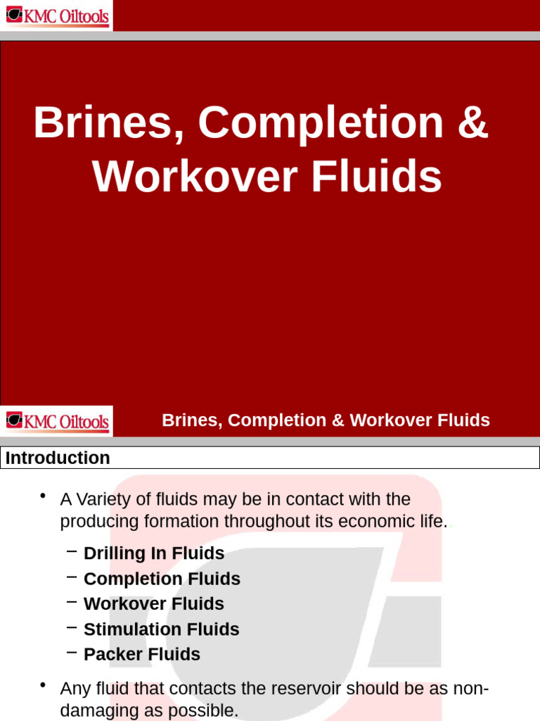 Completion Fluids | PDF | Solubility | Materials