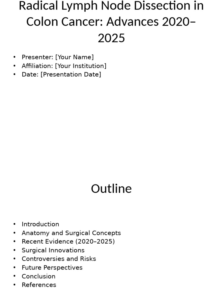 Radical Lymph Node Dissection Colon Cancer Detailed | PDF | Colorectal Cancer | Lymph